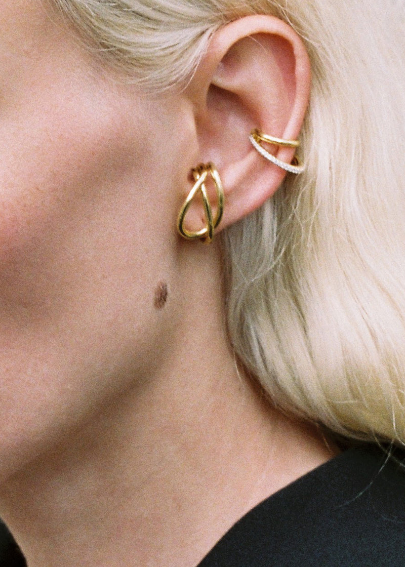 14kt Gold Vermeil Camilla & Marc Pavé Double Ear Cuff | Otiumberg