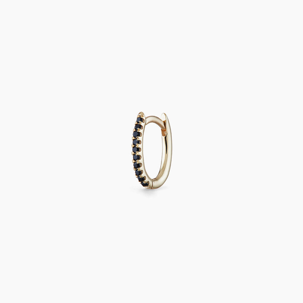 Mini Oval Hoop with Black Onyx | Otiumberg