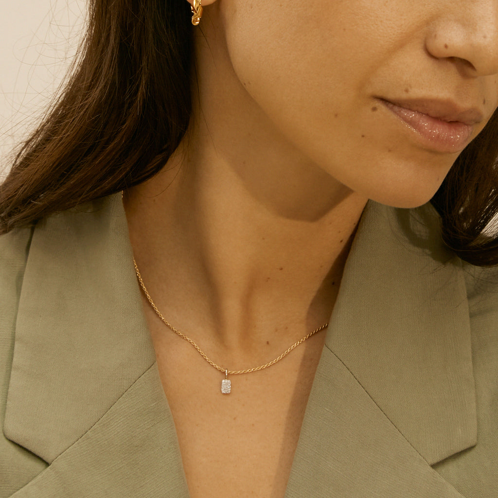 Tiny Diamond Tag Pendant | Otiumberg